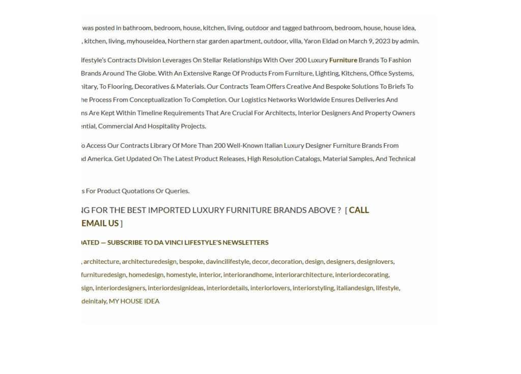 DA VINCI Lifestyle – Yaron Eldad